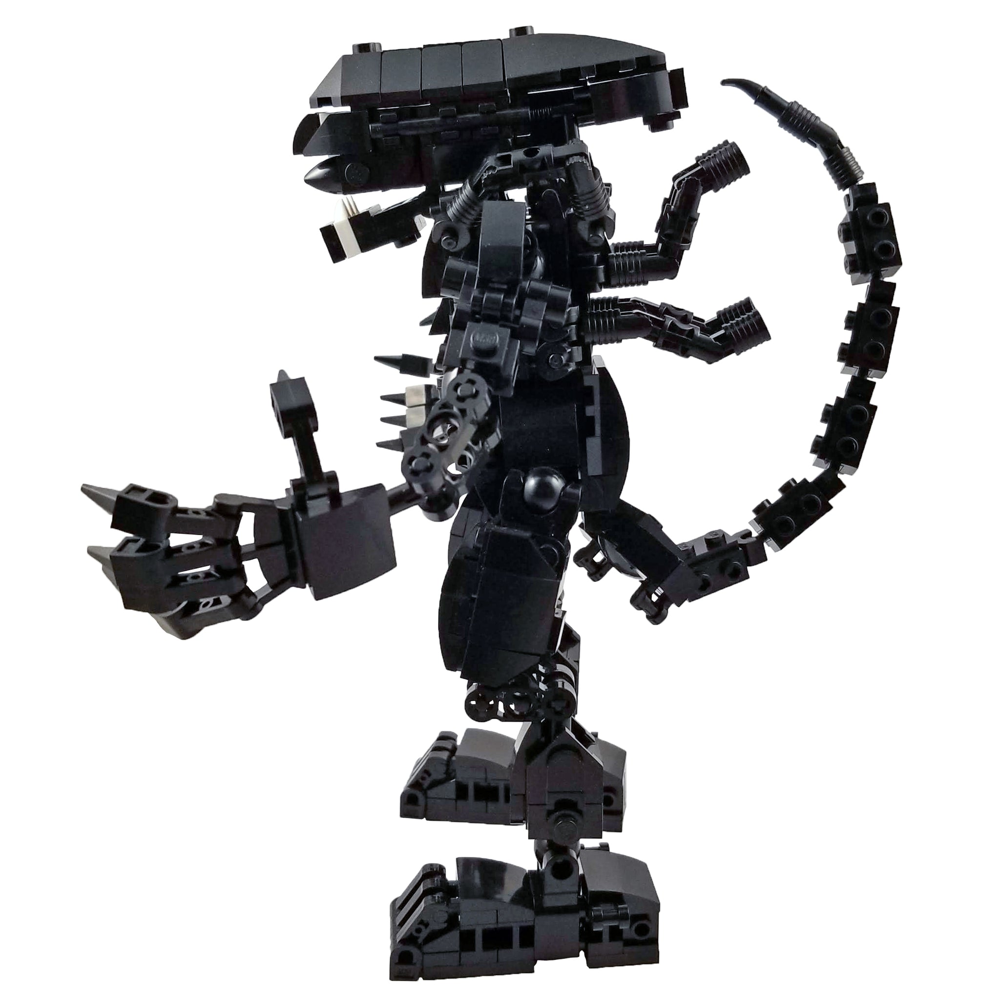 Brick Alien Warrior Figure with Face Hugger (442 Pieces) | Brick Forces