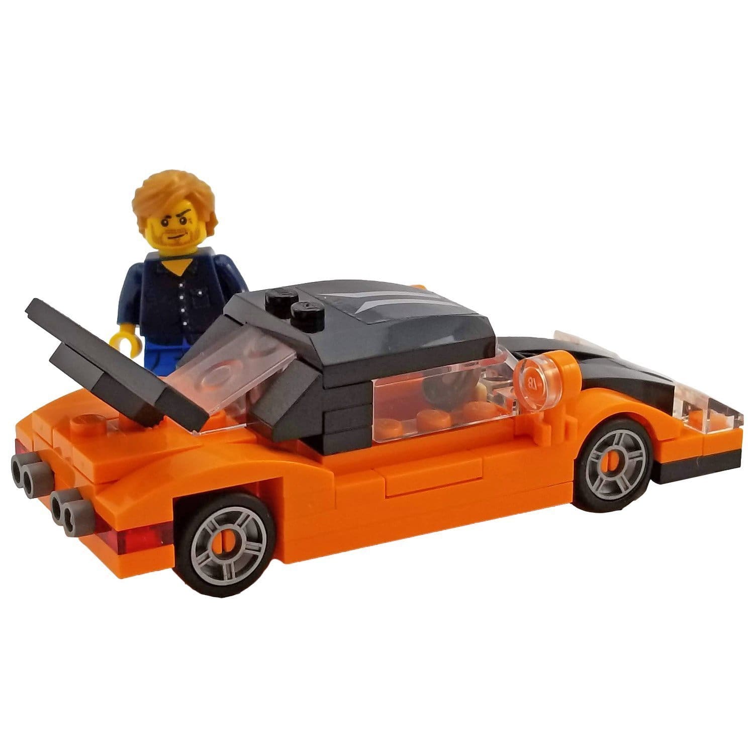 Minifig Orange Mini Race Car | Brick Forces